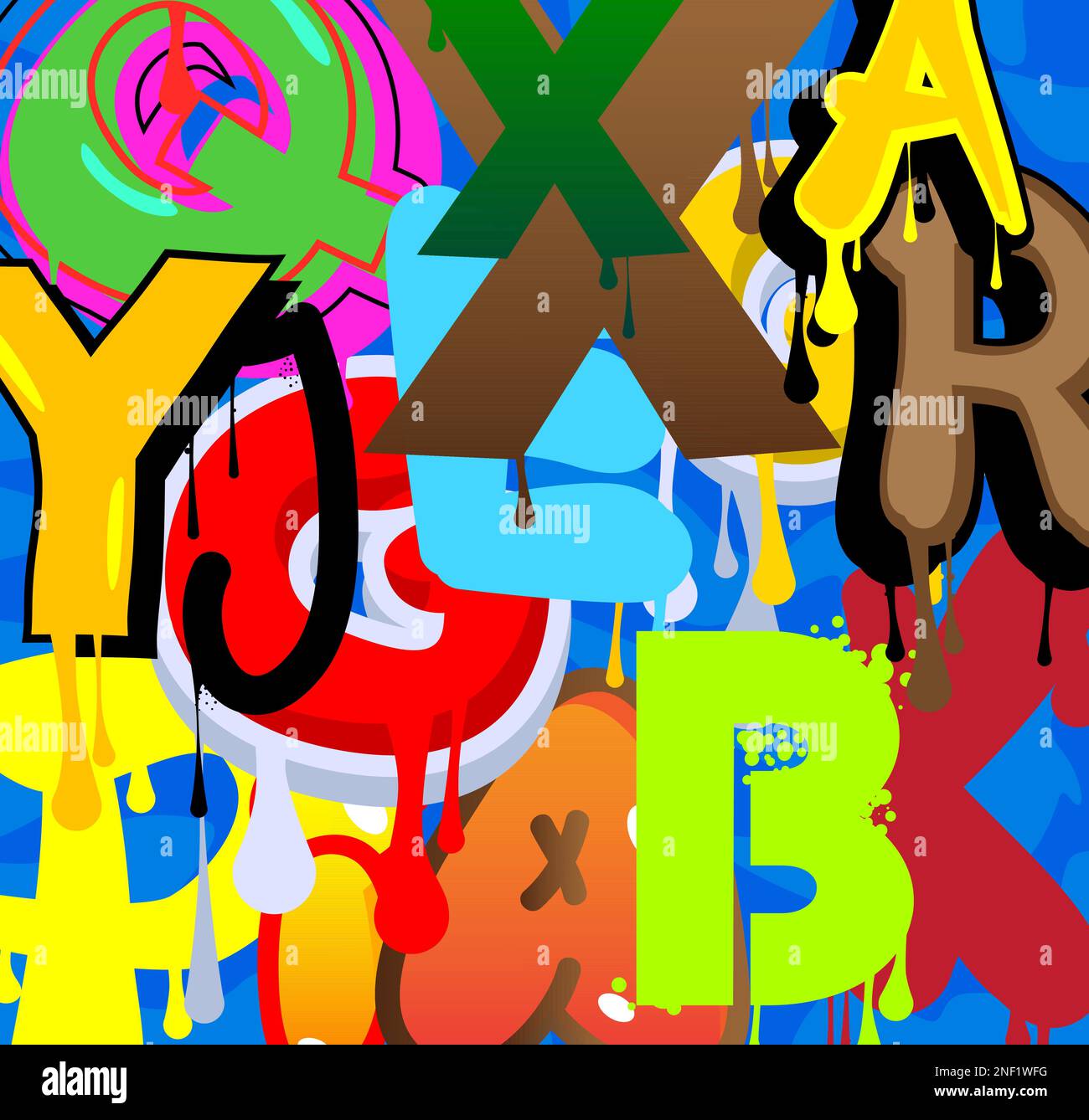 Graffiti wallpaper with gradient geometric abstract modern street art ...