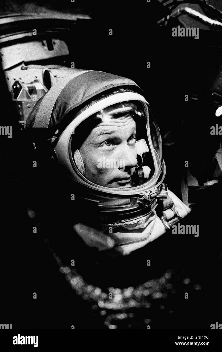 Astronaut Edwin "Buzz" Aldrin is shown in his spacesuit in 1966. (AP ...