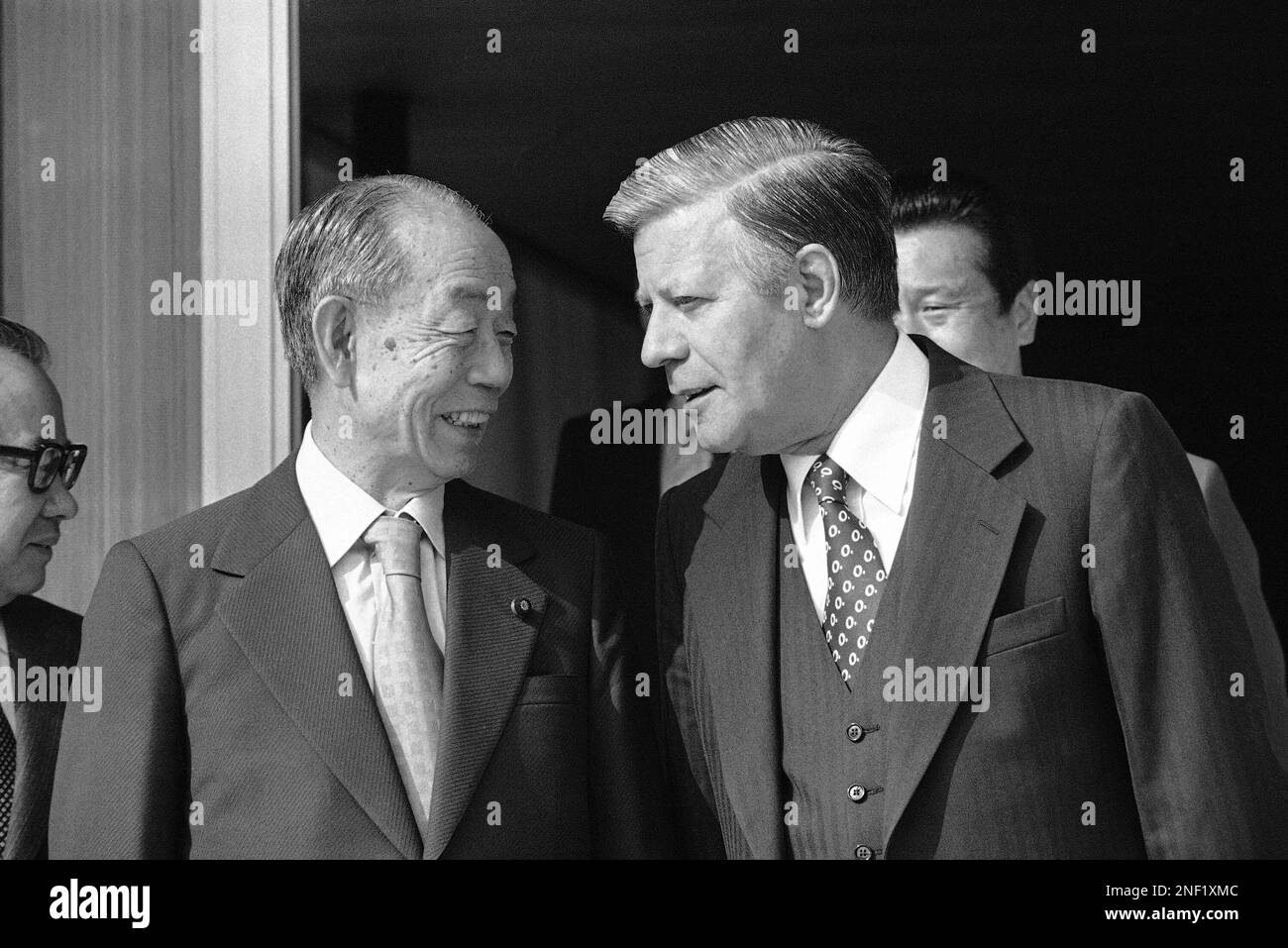 Japan’s Prime Minister Takeo Fukuda, left, and Germany’s Chancellor ...