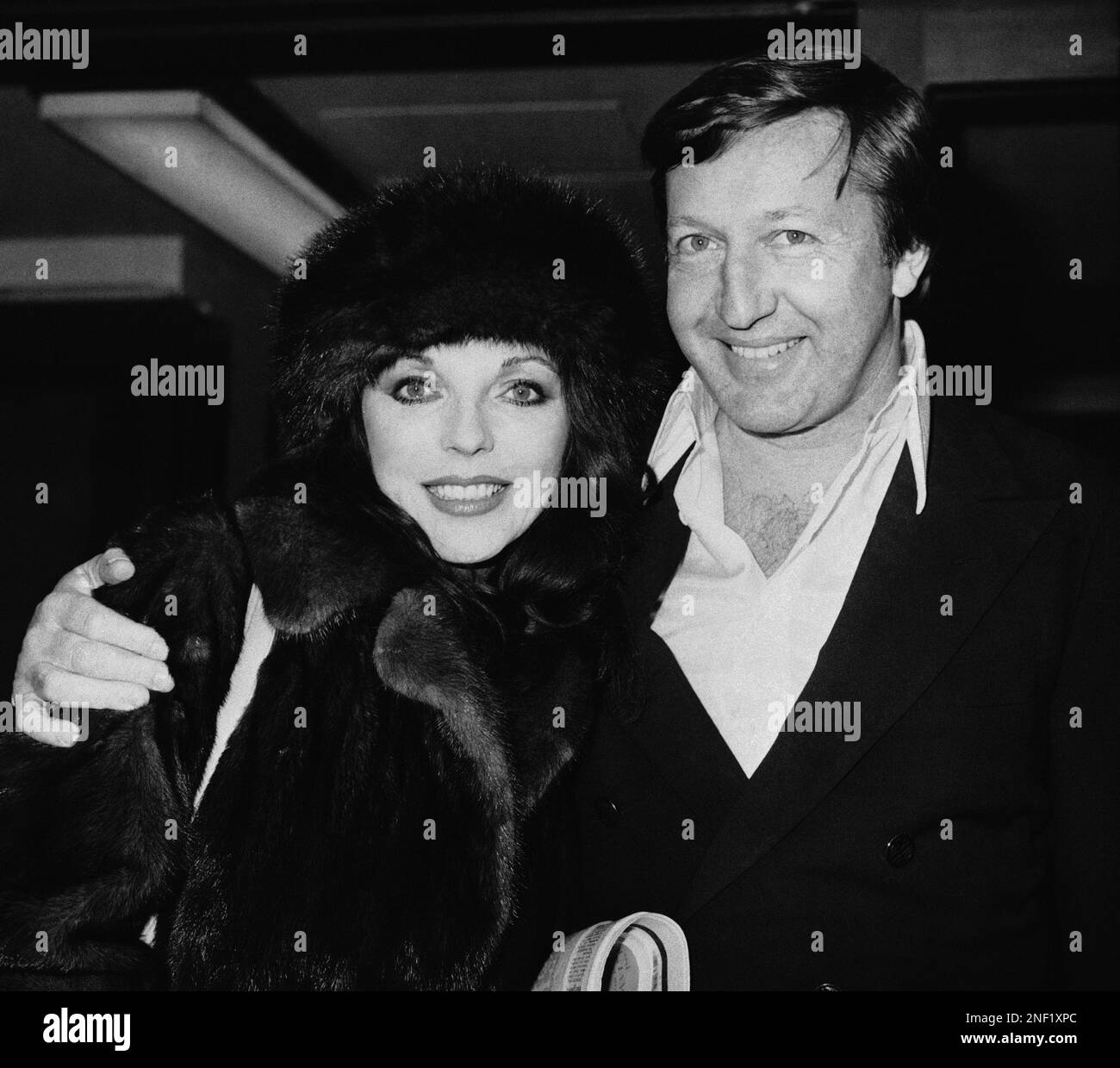 Actress Joan Collins, left, and film producer husband Ron Kass arrive ...