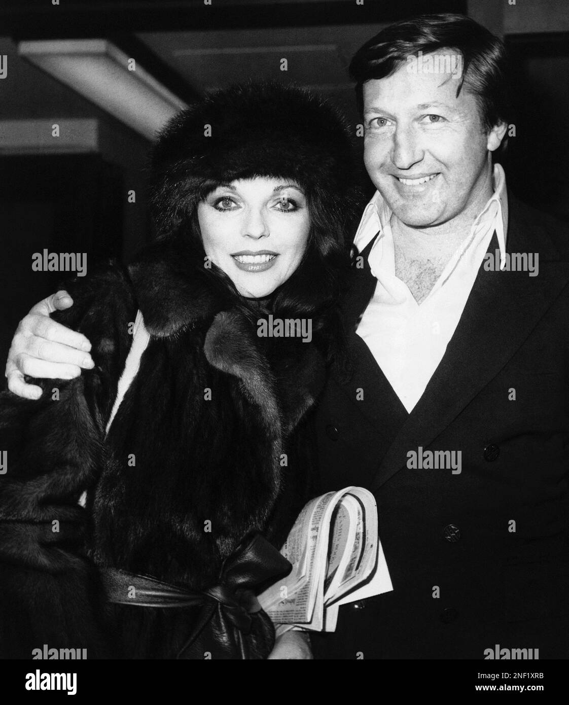 Actress Joan Collins, left, and film producer husband Ron Kass arrive ...