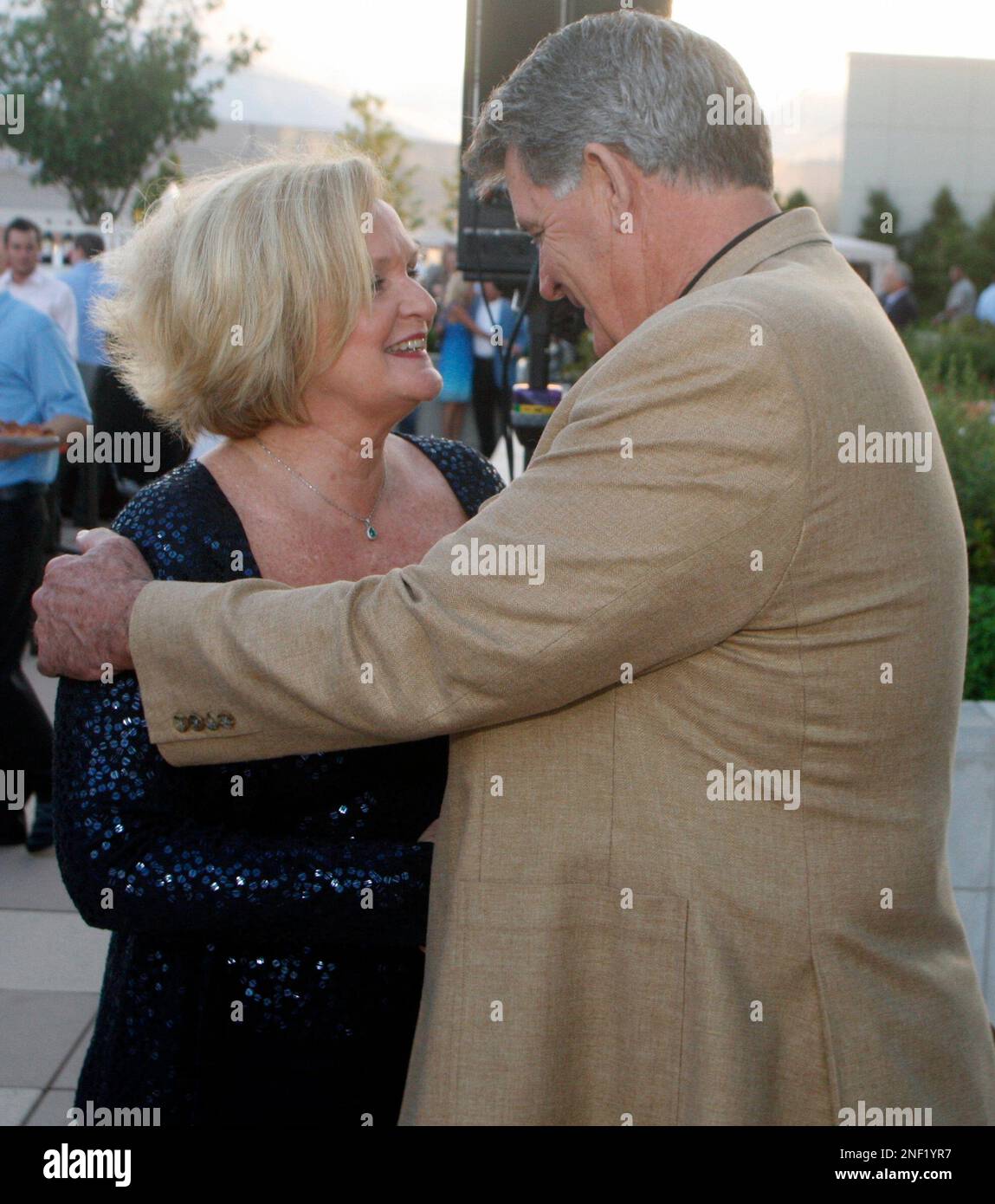 St. Louis Cardinal broadcaster Mike Shannon greets Sen. Claire ...