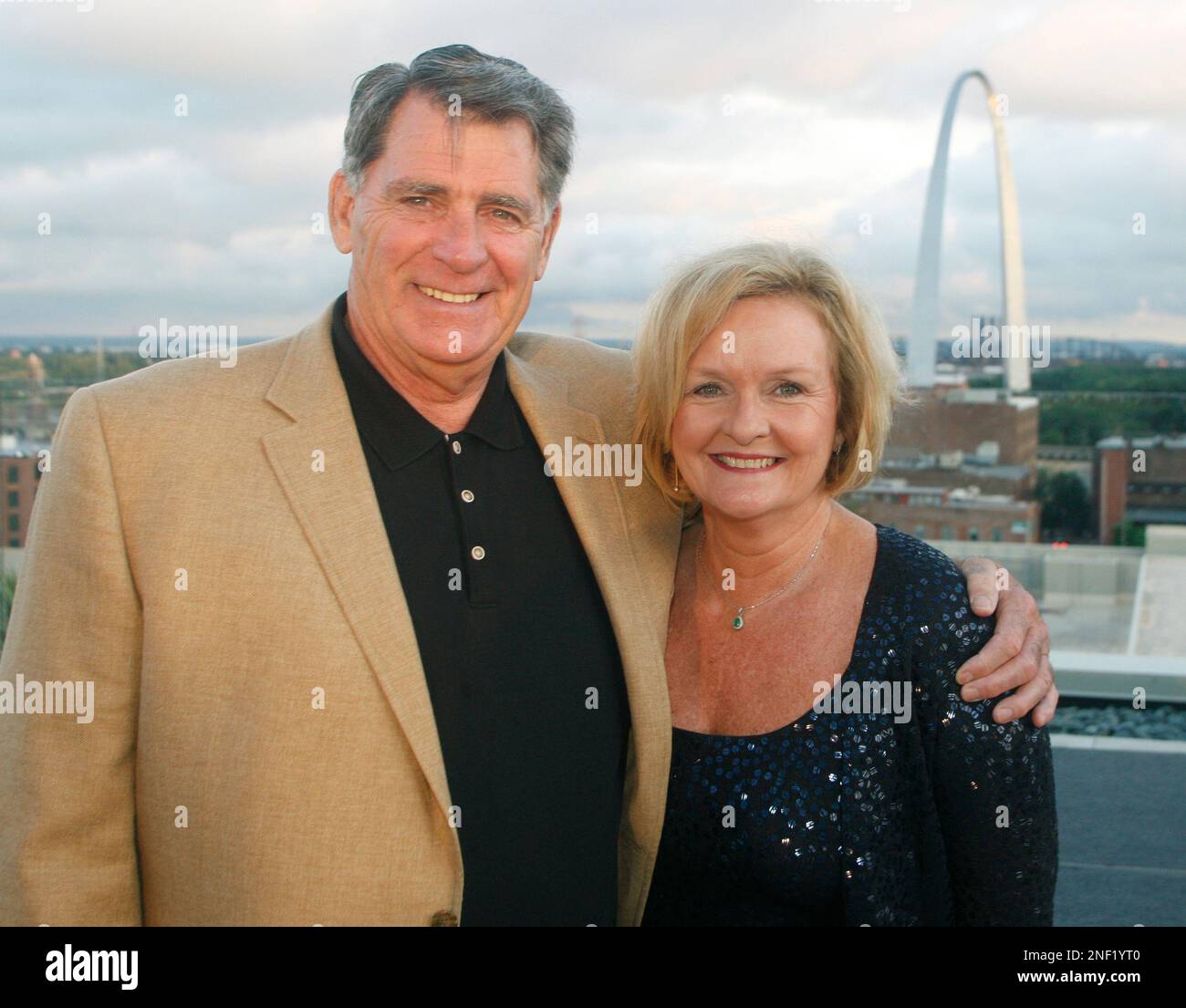 St. Louis Cardinal broadcaster Mike Shannon poses with Sen. Claire ...