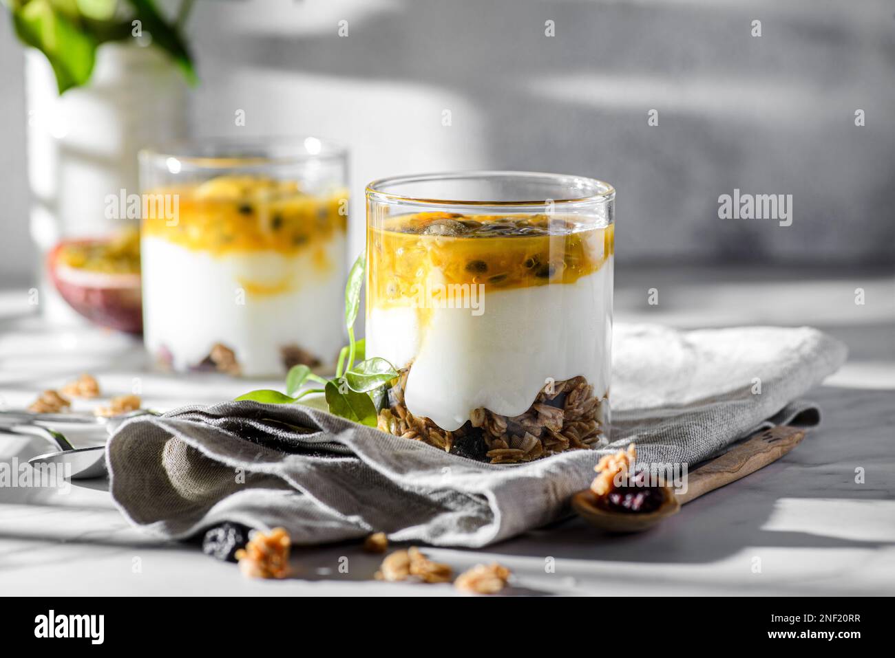 dessert with yogurt and passion fruit. dessert with yogurt and passion ...