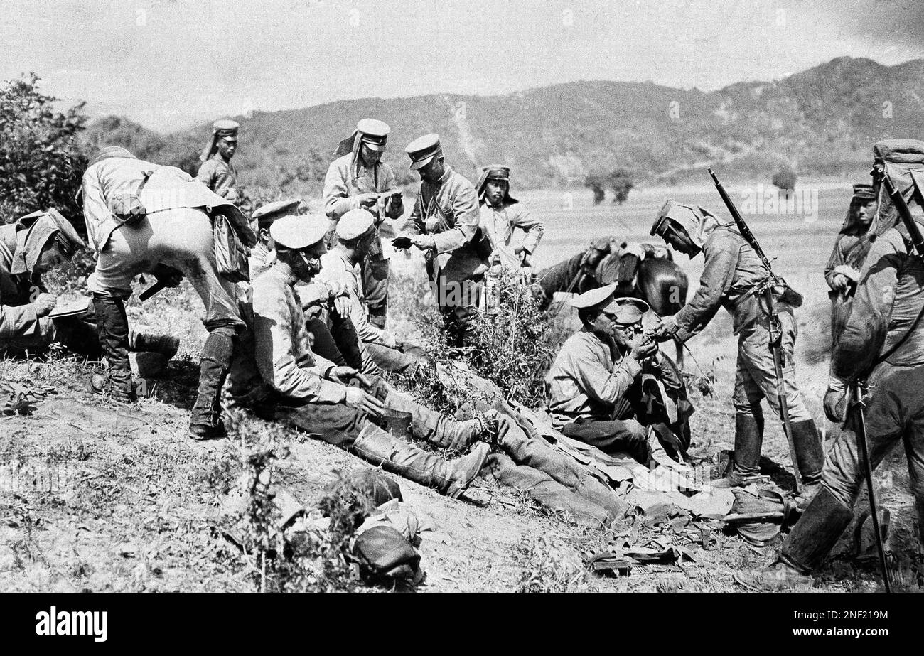 Members of a Russian scouting party wounded and captured by skirmishers ...