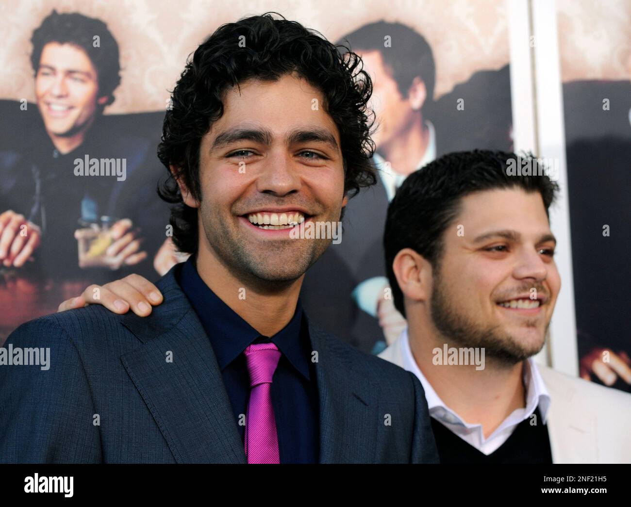"Entourage" cast members Adrian Grenier, left, and Jerry Ferrara pose ...