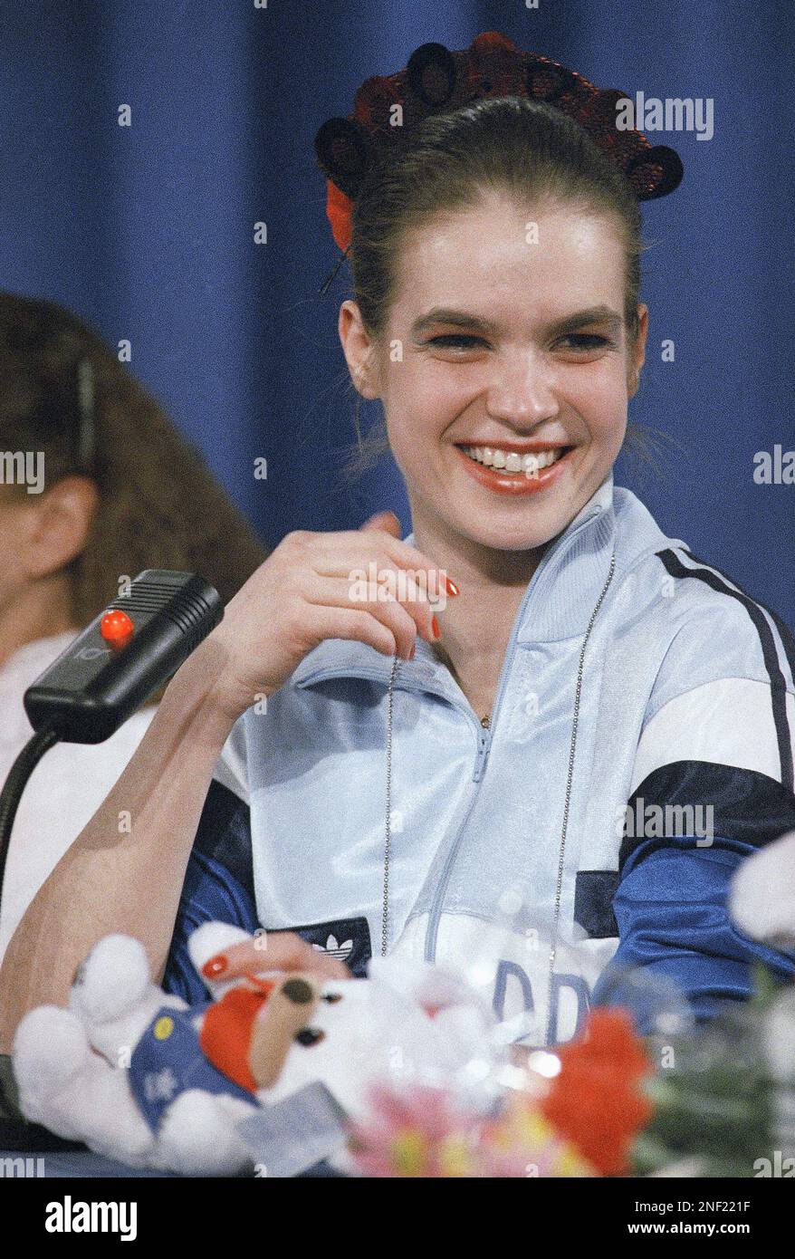 Olympic figure skating champion Katarina Witt of East Germany covers ...