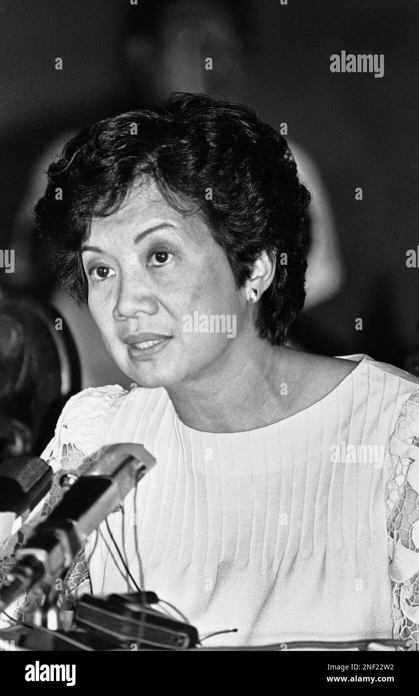 Philippine President Corazon Aquino describes her new “Freedom ...