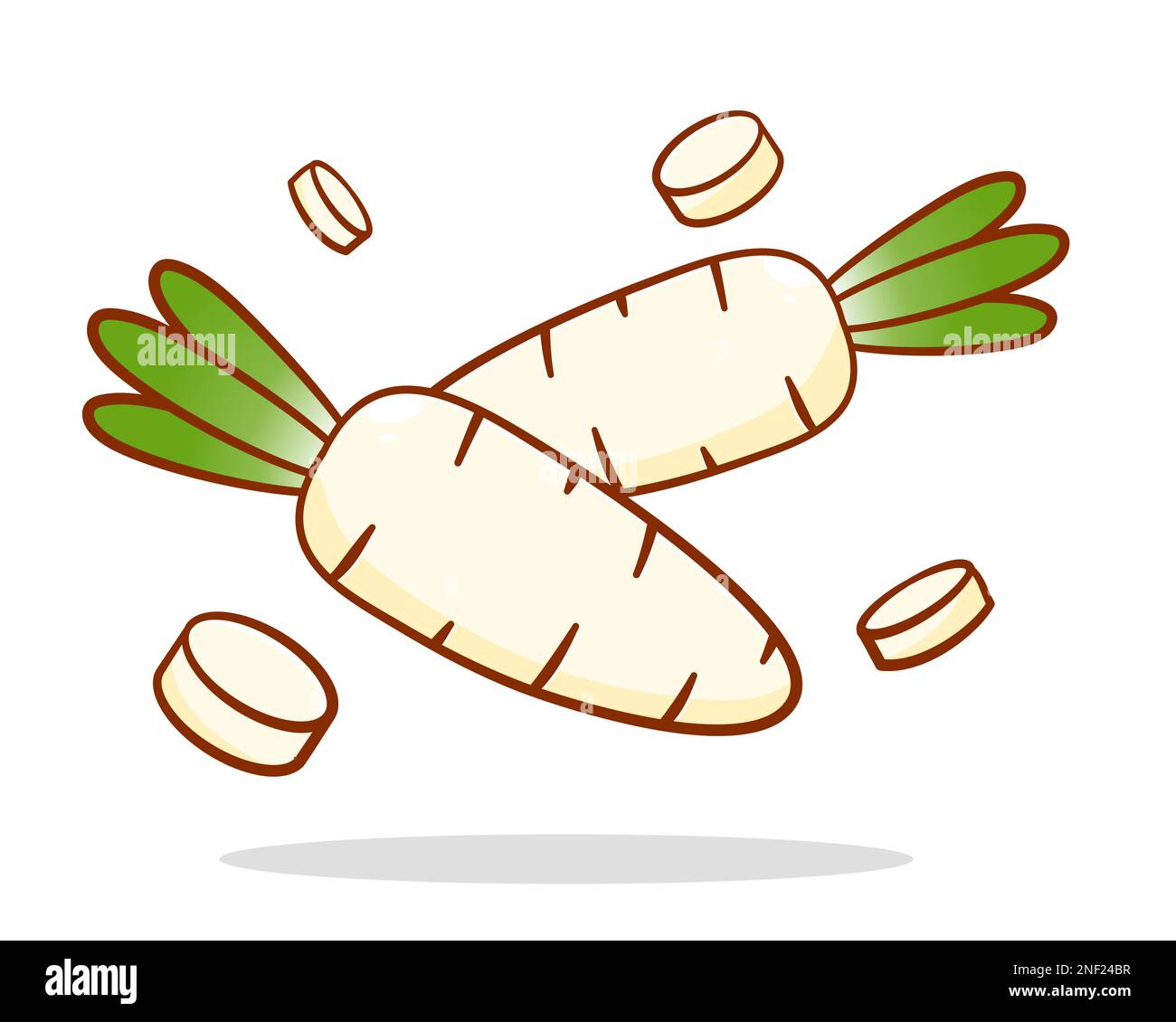 Cute hand drawn radish cartoon illustration Stock Vector Image & Art ...