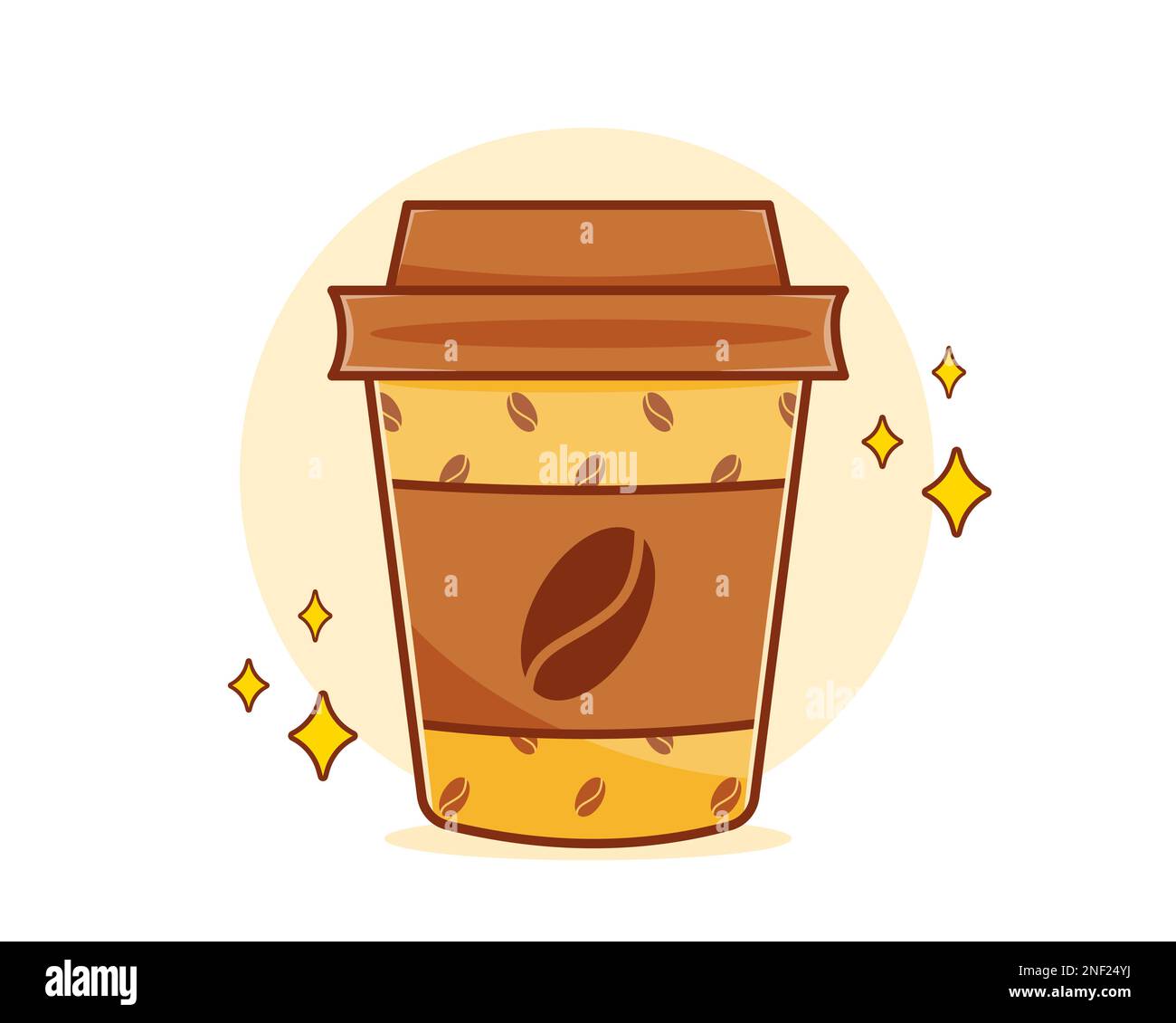 Cute coffee paper cup cartoon illustration Stock Vector Image & Art - Alamy