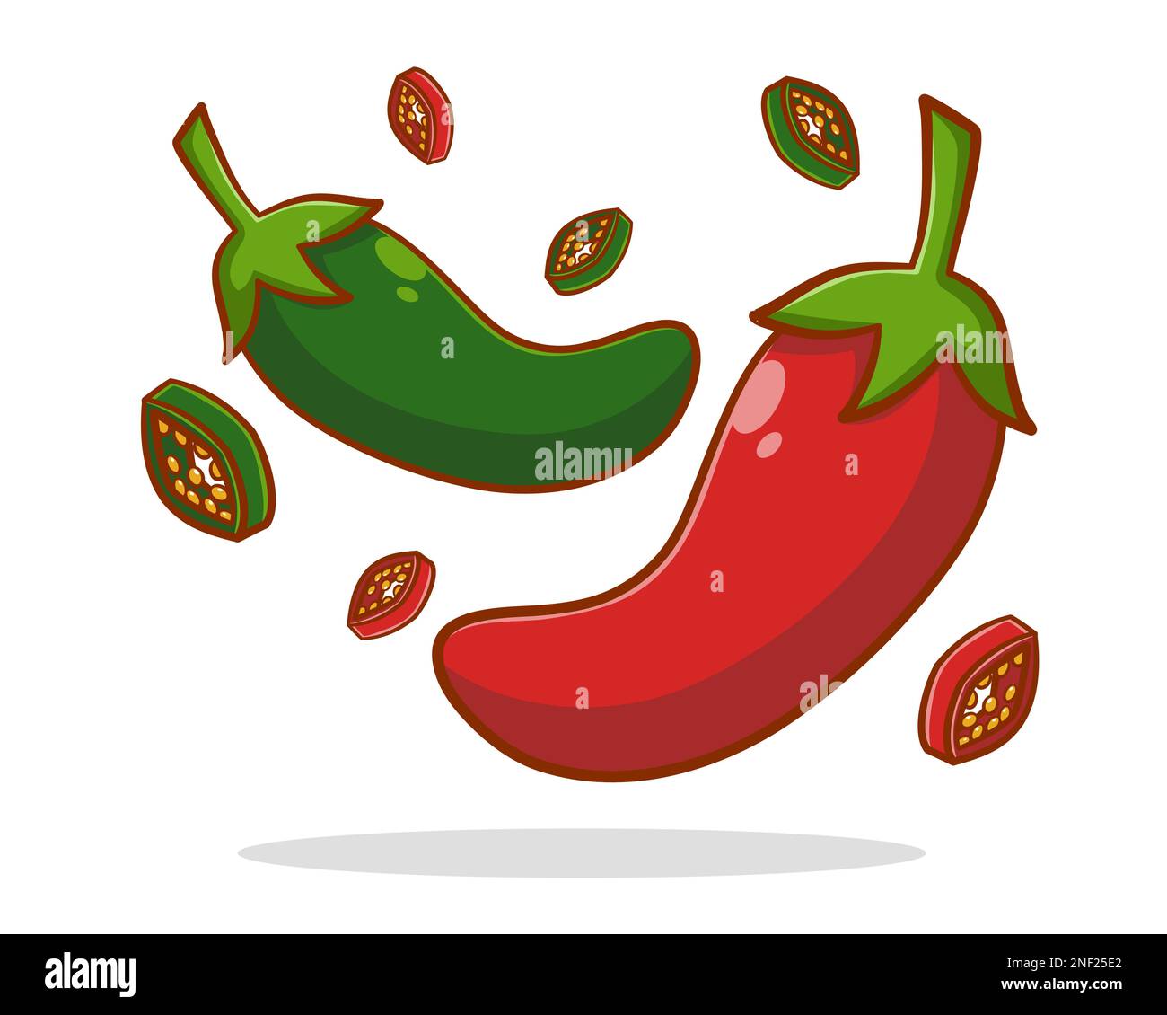 Cute hand drawn chili cartoon illustration Stock Vector Image & Art - Alamy