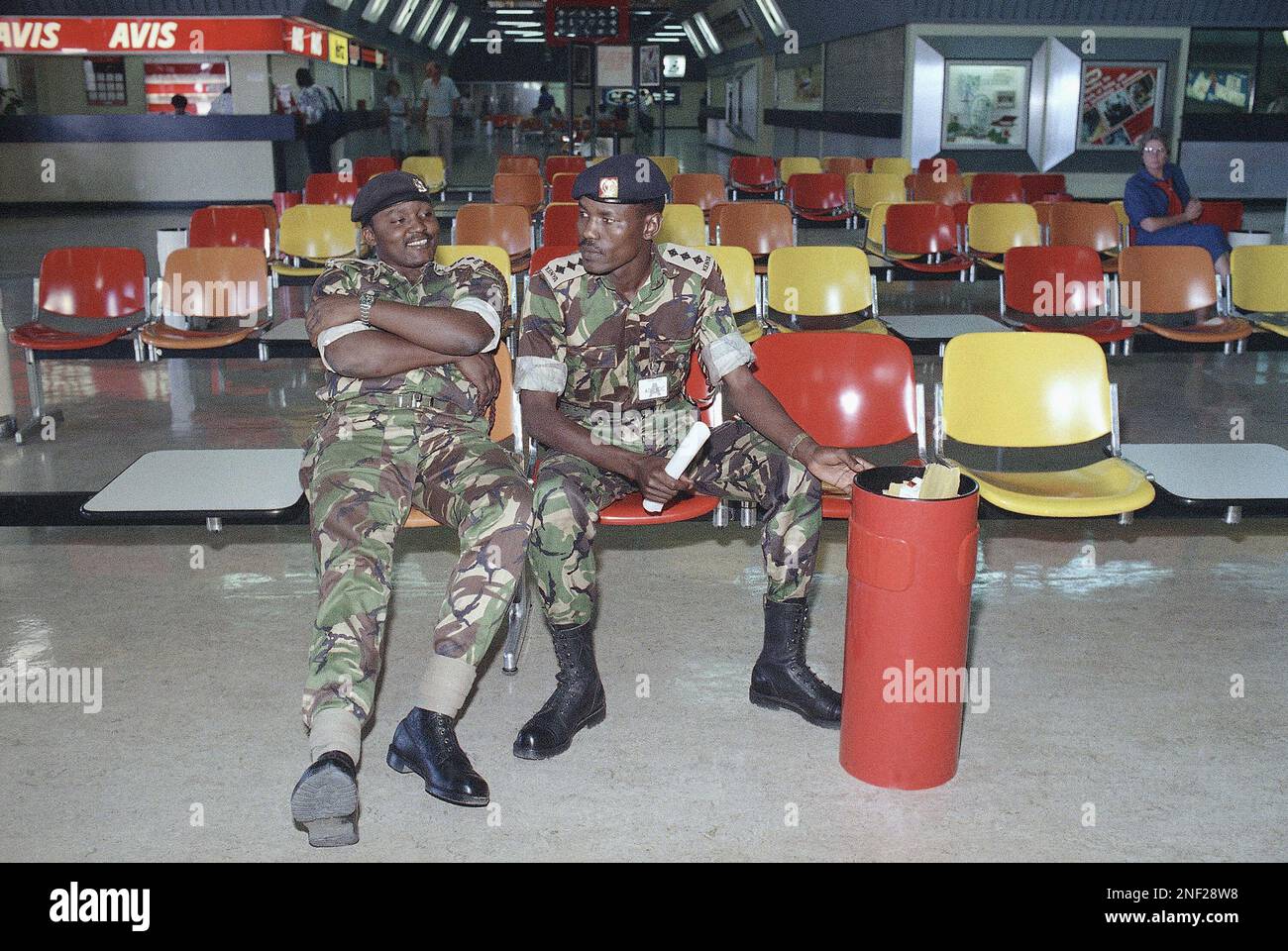 Members of the Kenyan contingent of UNTAG relax in the J.G. Strijdom ...