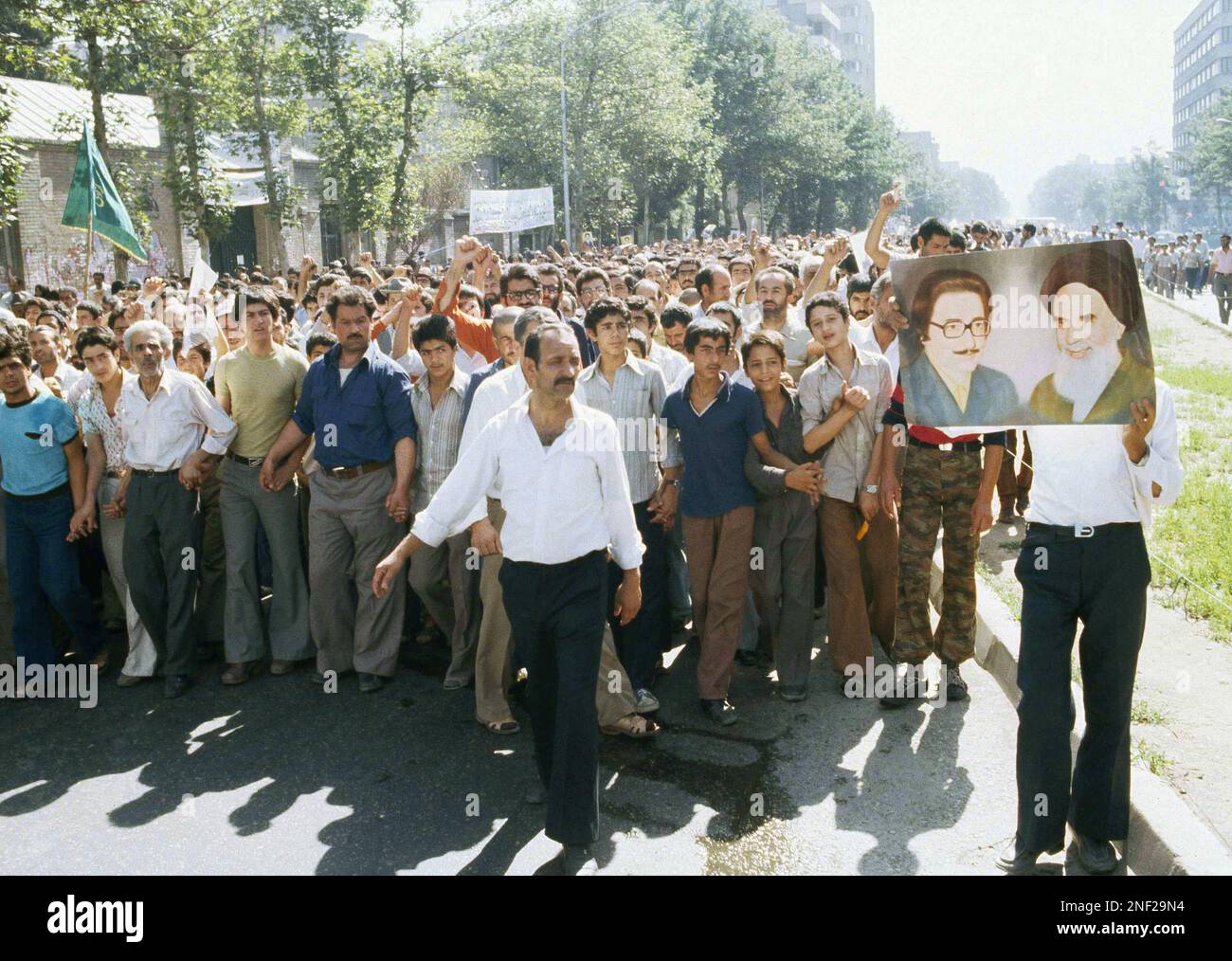 Iranians are shown demonstrating in downtown Tehran in 1980. (AP Photo ...