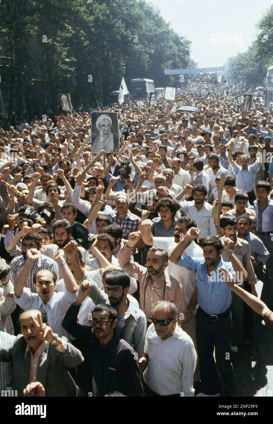 Iranians are shown demonstrating in downtown Tehran in 1980. (AP Photo ...