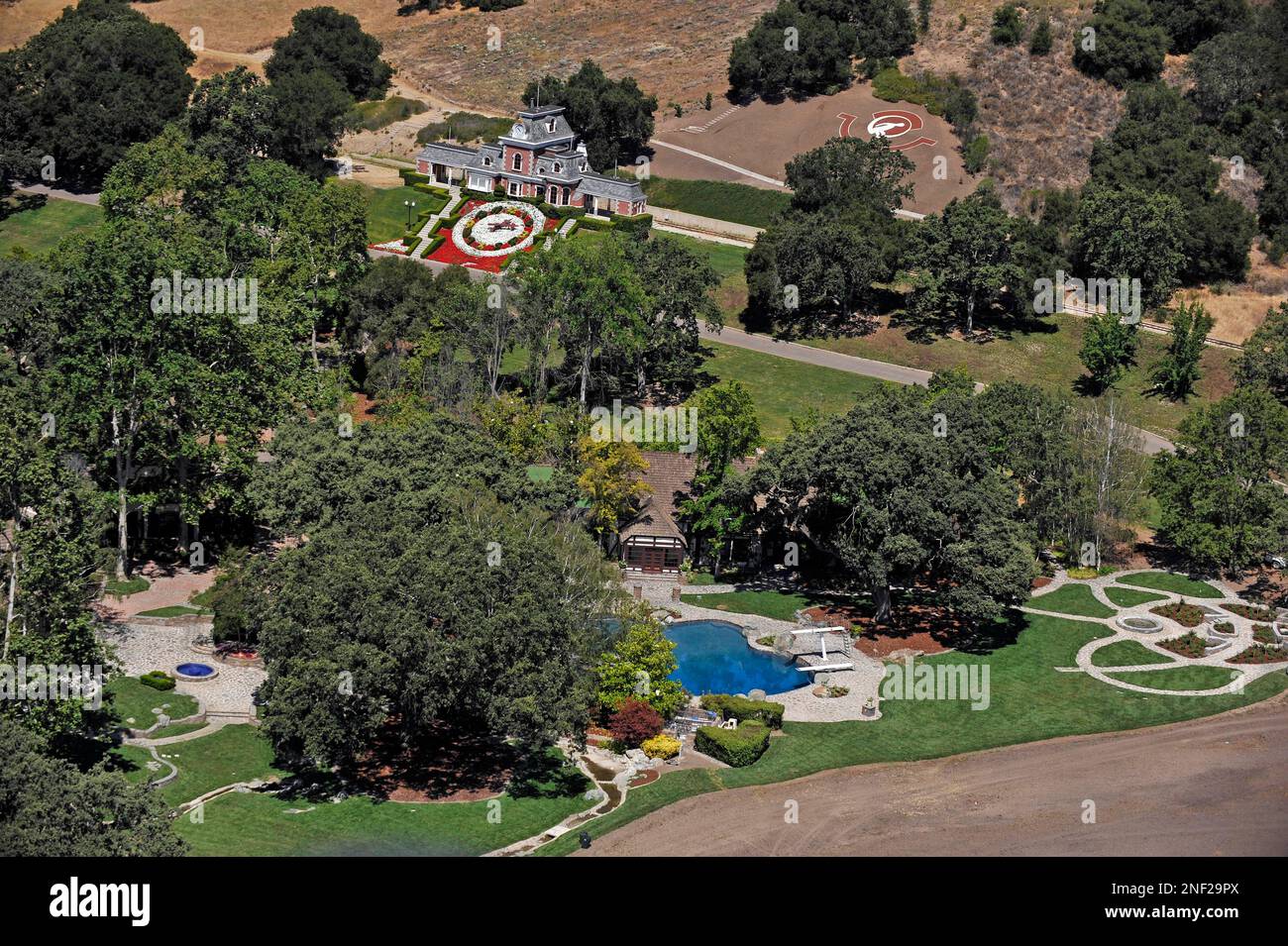 The late pop star Michael Jackson's former residence Neverland Ranch as ...