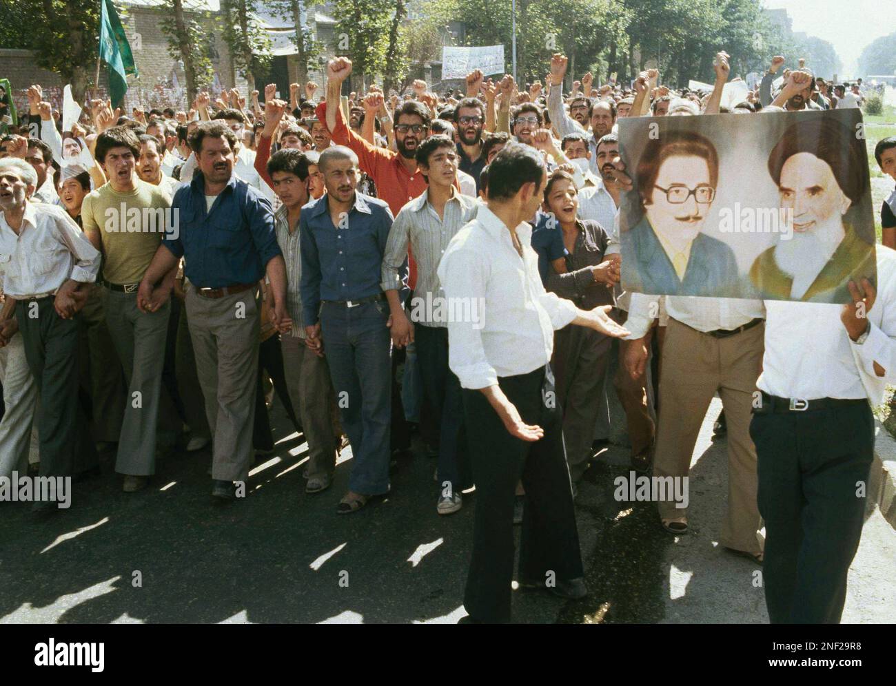 Iranians are shown demonstrating in downtown Tehran in 1980. (AP Photo ...