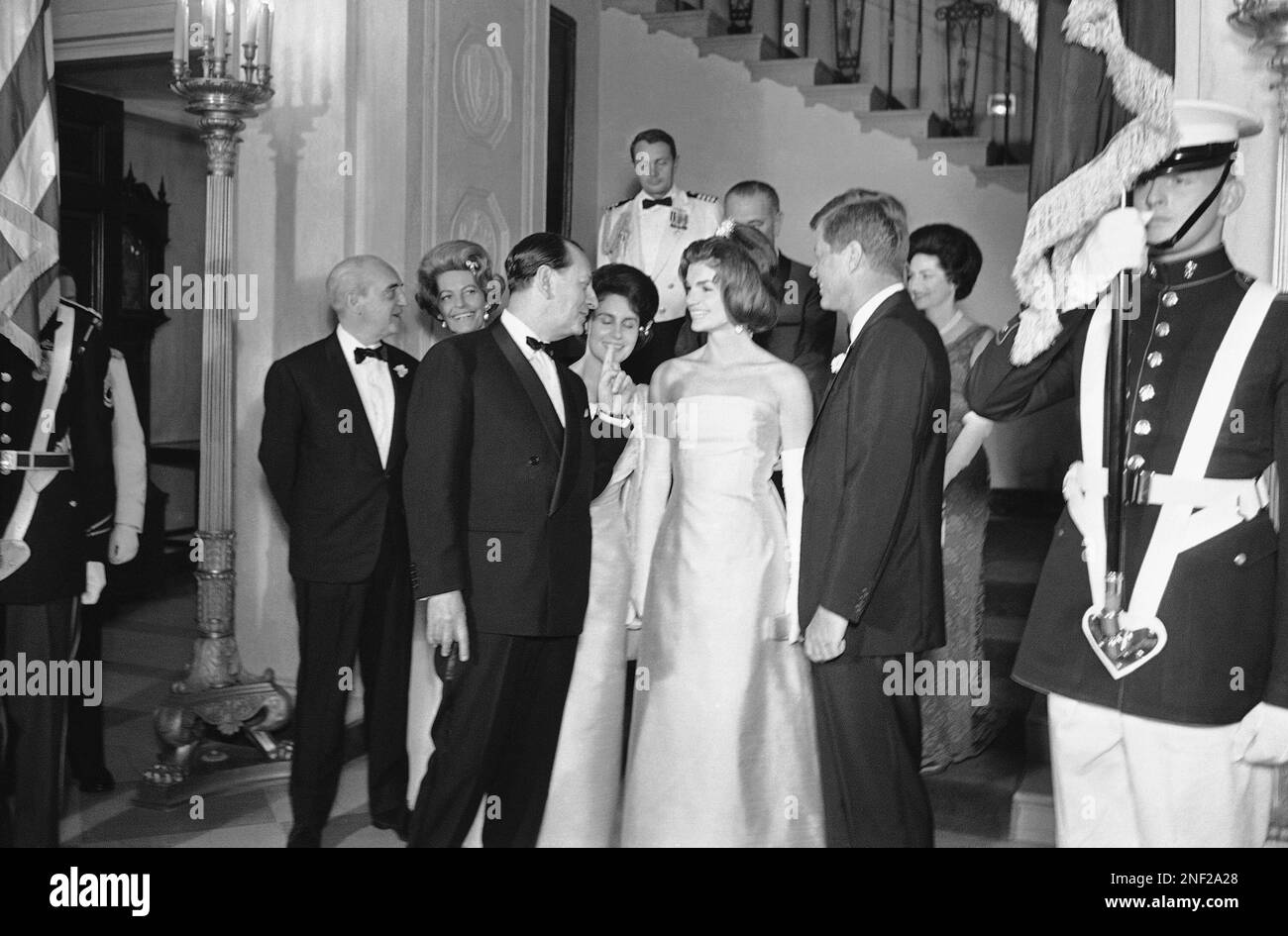 Andre Malraux, left, French Minister of Culture, gets a smile from ...
