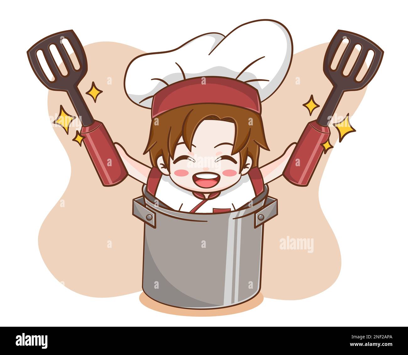 Chefs in a kitchen cartoon Stock Vector Images - Alamy