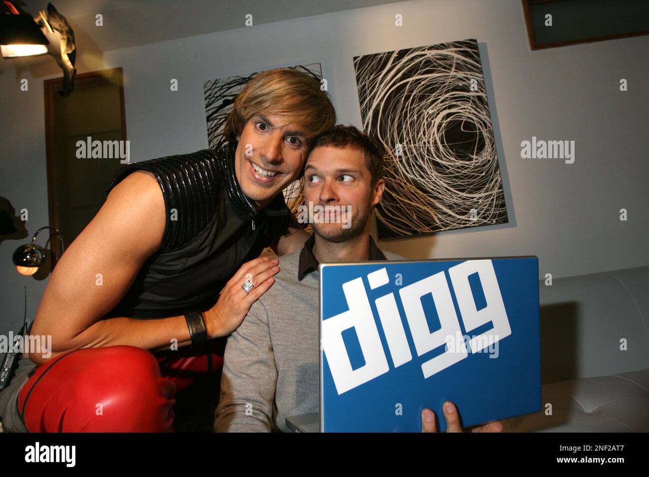 **Commercial Image** Flamboyant Austrian fashion reporter, Bruno, left ...