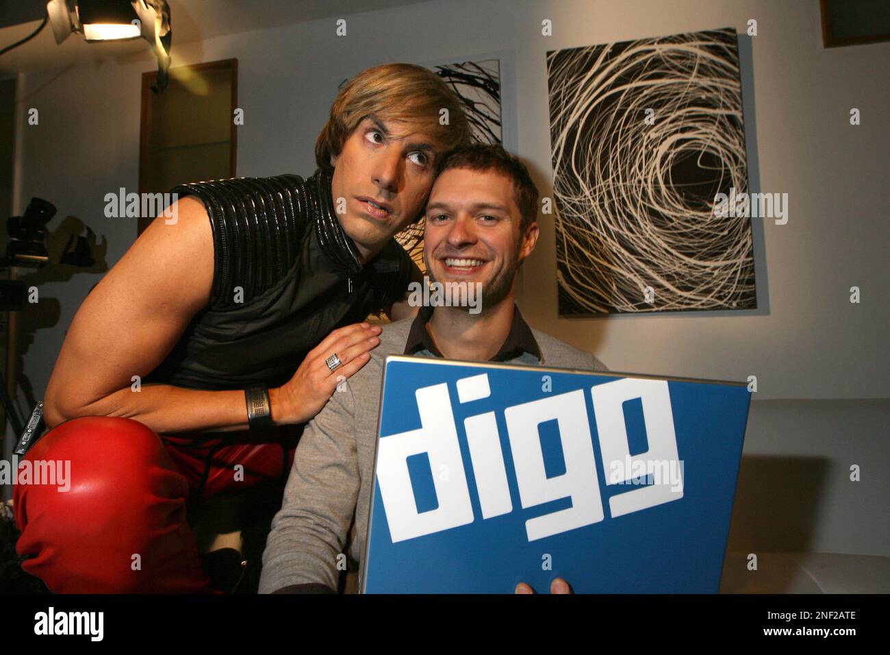 **Commercial Image** Flamboyant Austrian fashion reporter, Bruno, left ...