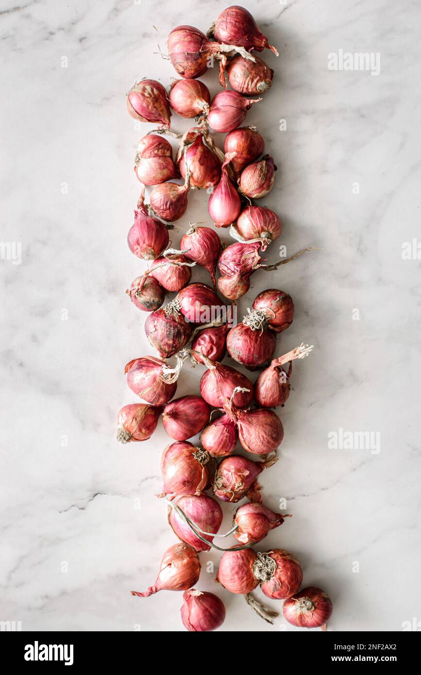 small shallots on a light background from Thailand. High quality photo ...