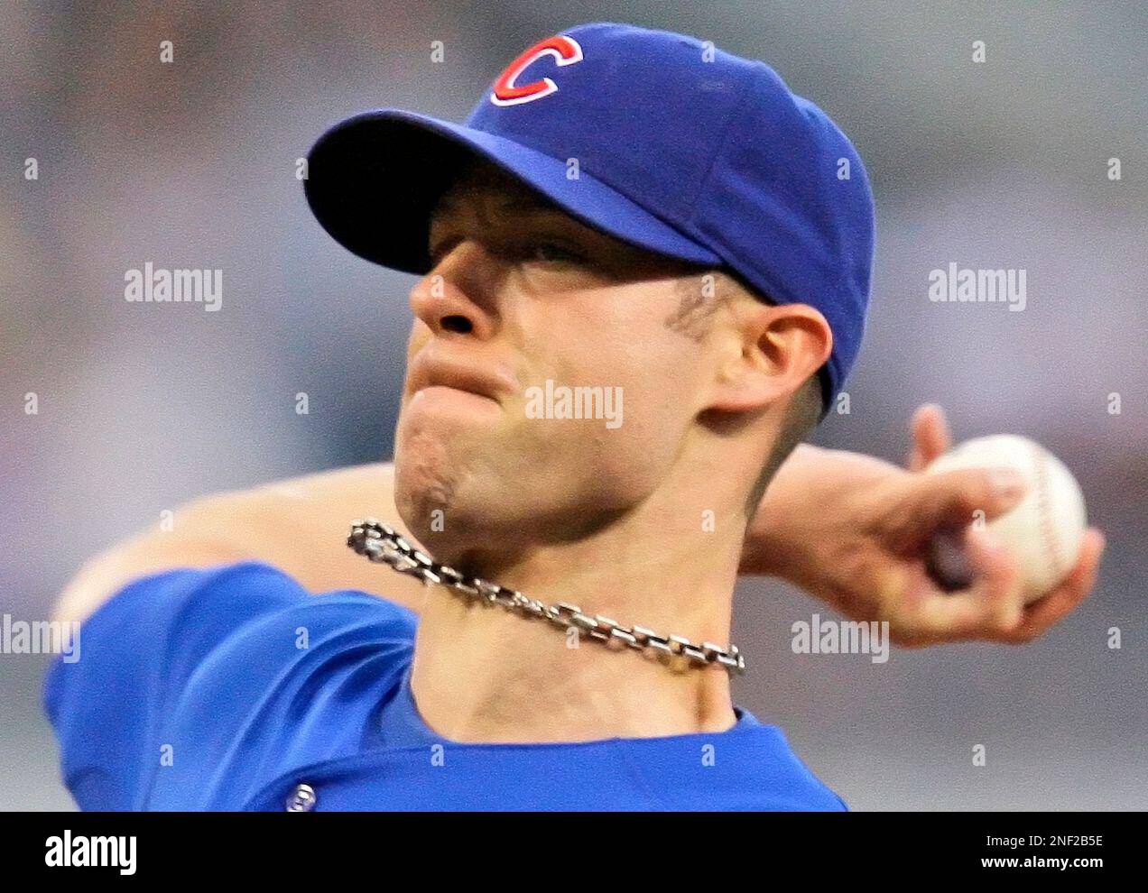 Chicago Cubs pitcher Rich Harden throws in the second inning against ...