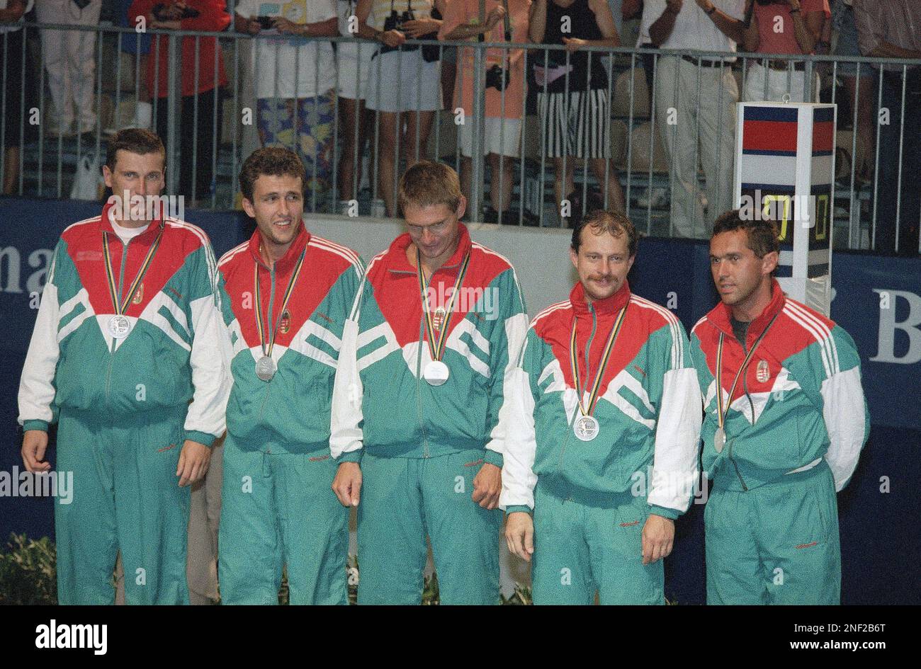 Members of the Hungary Olympic sabre team are seen on Friday, August 7 ...