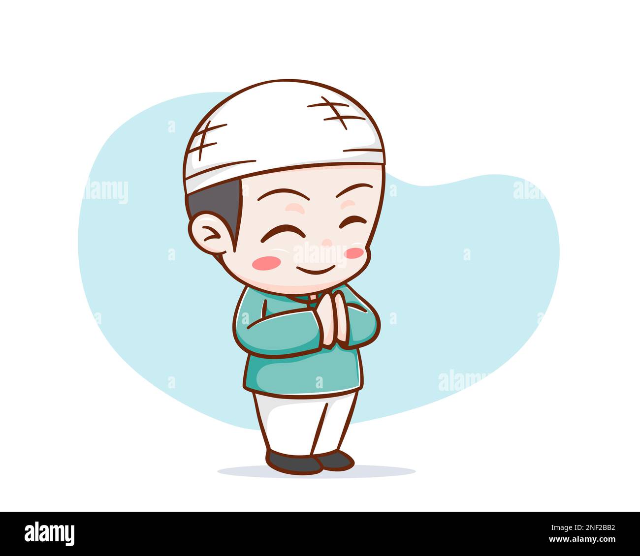 Cute muslim boy cartoon character Stock Vector Image & Art - Alamy