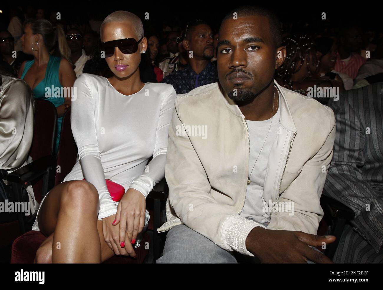 Amber Rose and Kanye West in the audience at the 9th Annual BET Awards ...