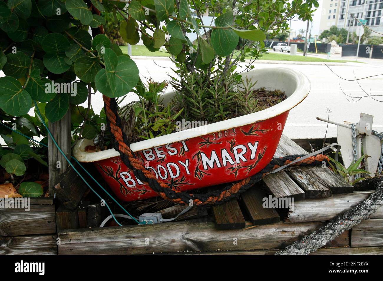 Guests arriving at Le Tub, a flunky intercoastal bar and burger joint ...