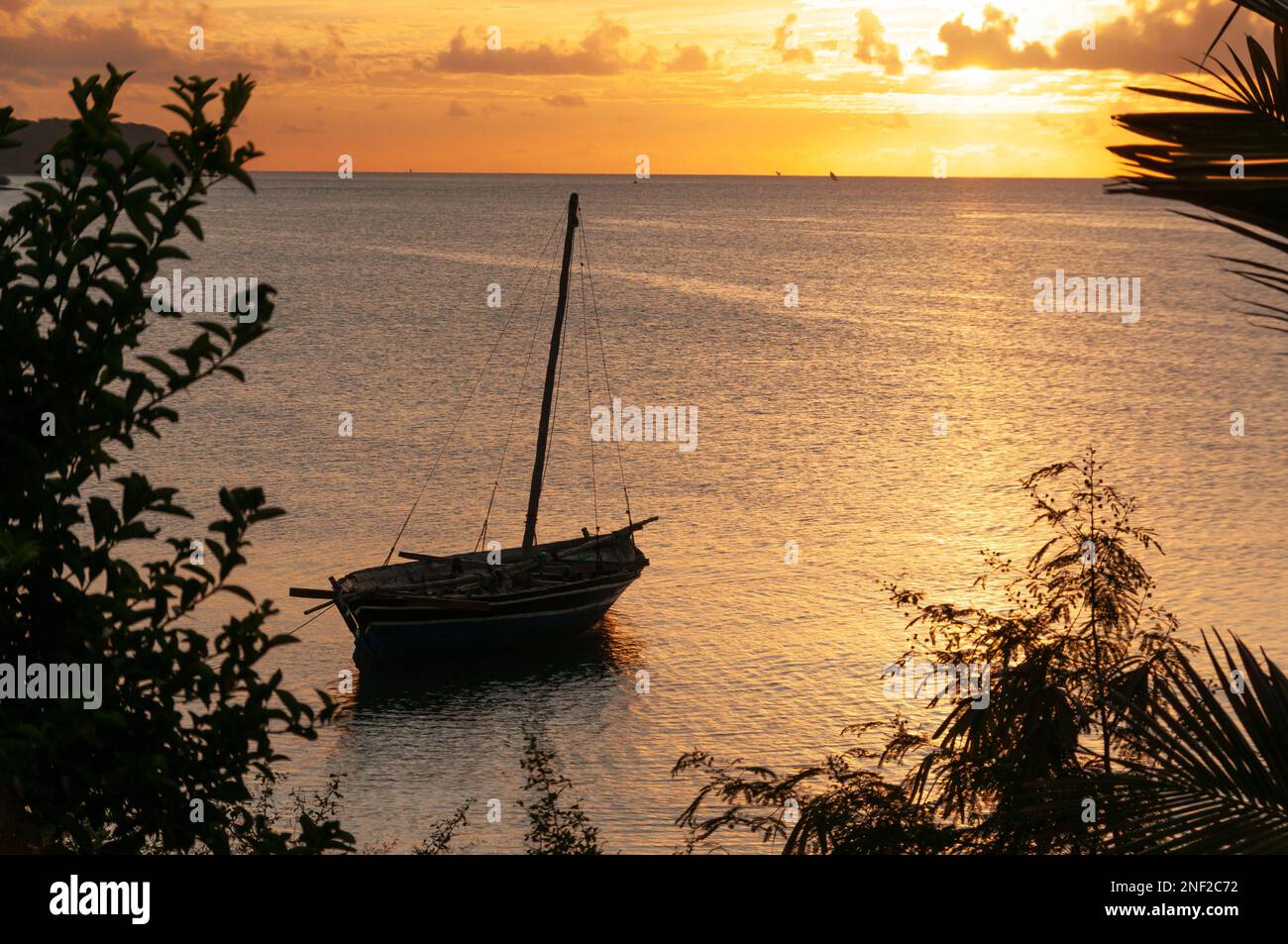 Early morning, Mocimboa da Praia, Mozambique - On the horizon dhows ...