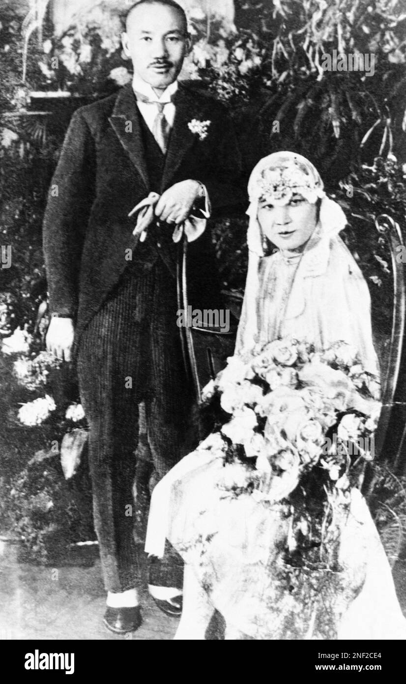 General and Mme. Chiang Kai Shek, also known as Soong Mei-ling, on their wedding day, Dec. 1 ...