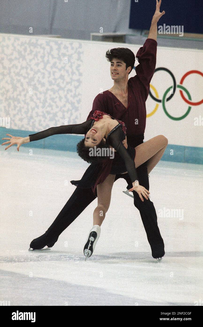 American figure skaters Elizabeth Punsalan and Jerod Swallow practice ...