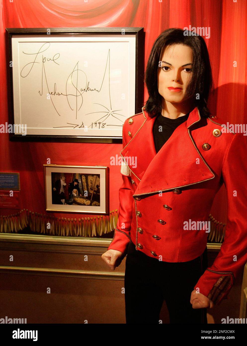 Michael Jackson's life-size wax model is seen at the Grevin Wax Museum ...