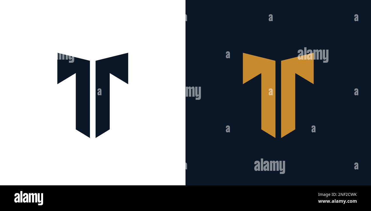 Modern and strong letter T initials logo design Stock Vector Image ...
