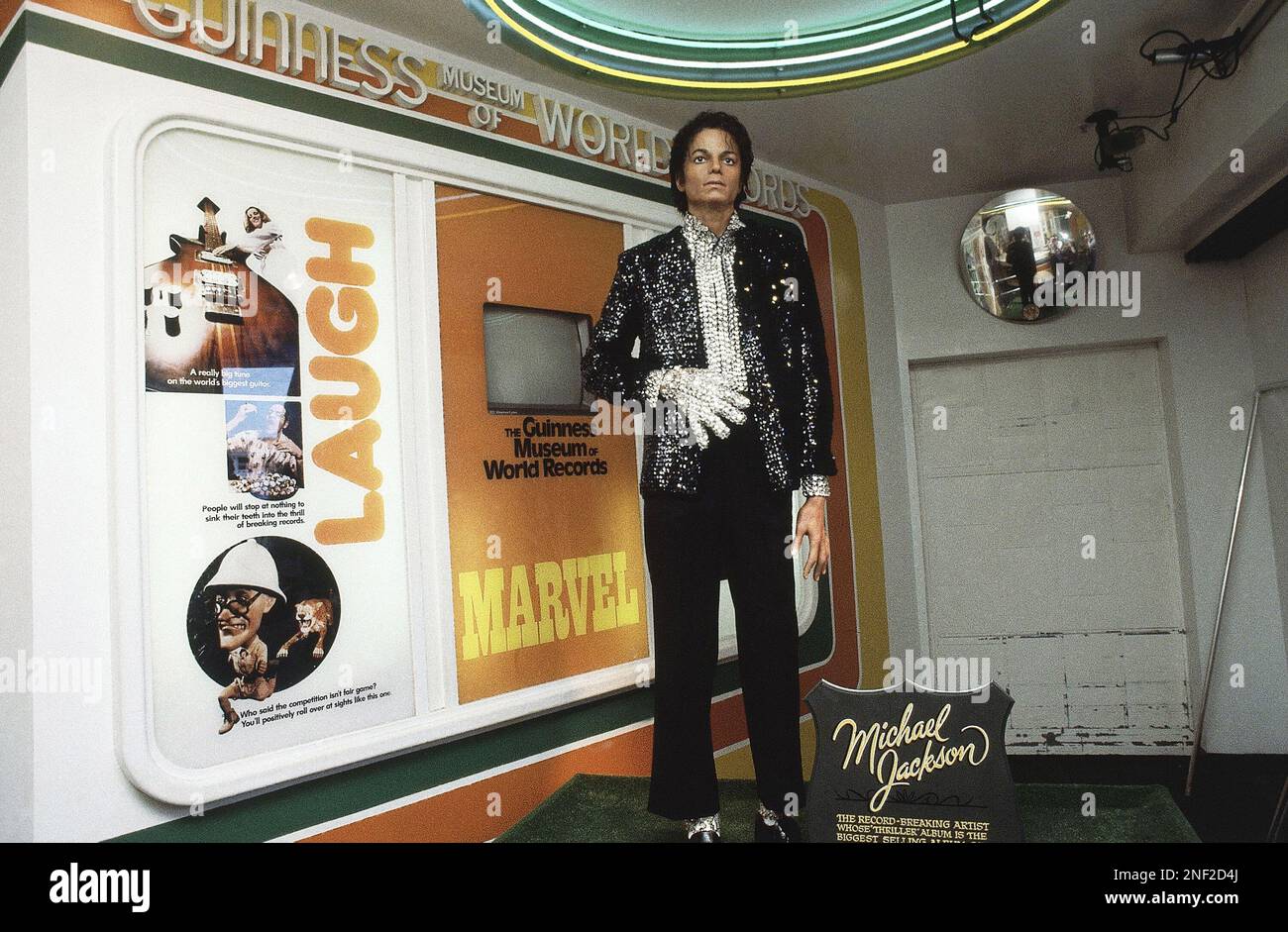 A life-size statue of Michael Jackson is shown at the Guiness Museum of ...