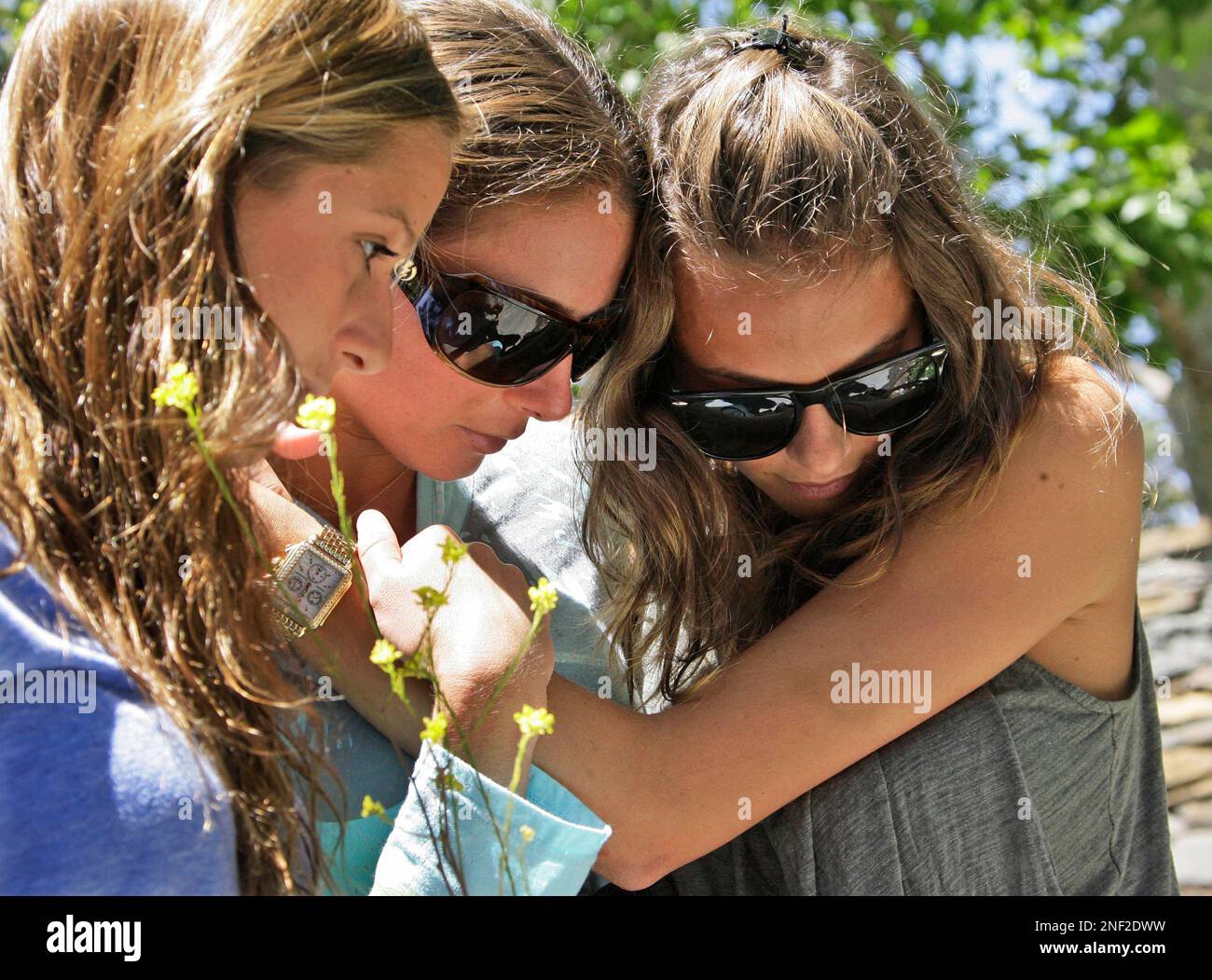Michael Jackson fans and sisters from left, Francesca, Cara, and ...