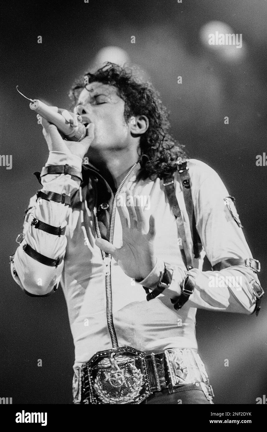 Michael Jackson performs at Rome's Flaminio soccer stadium in from of ...
