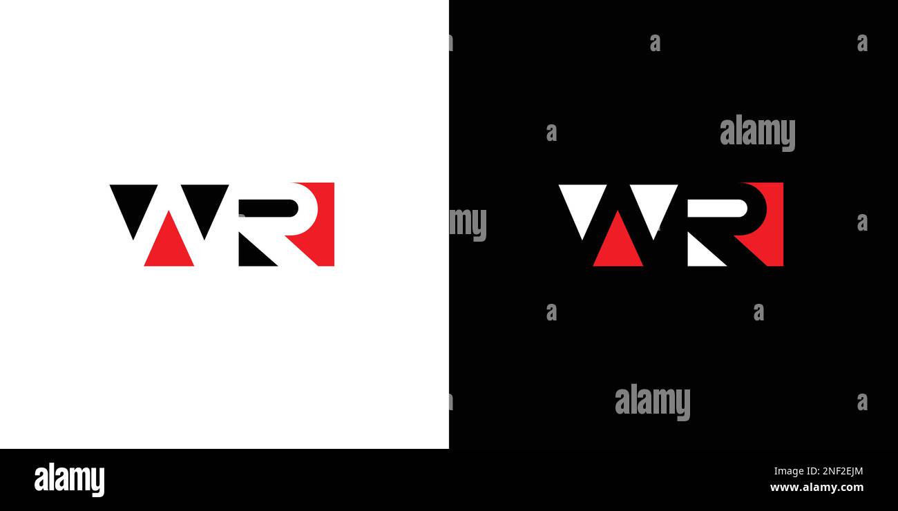 Modern and strong letter WR initials logo design Stock Vector Image ...