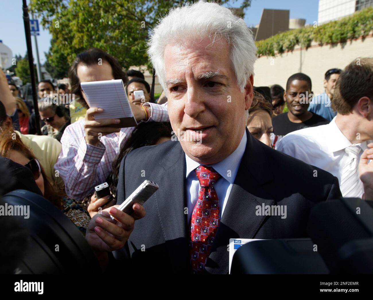 Brian Oxman, Jackson family spokesman and attorney, speaks at the UCLA ...