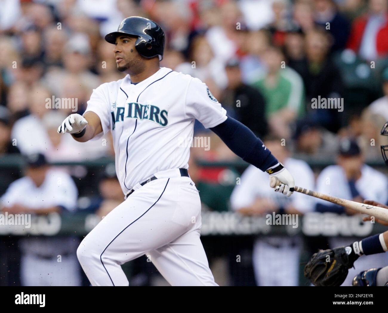 Seattle Mariners Wladimir Balentien at bat against the San Diego Padres ...