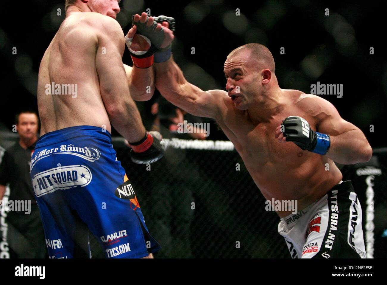 Matt Serra, right, punches Matt Hughes during their UFC welterweight ... Matt Serra, right, punches Matt Hughes during their UFC welterweight ...
