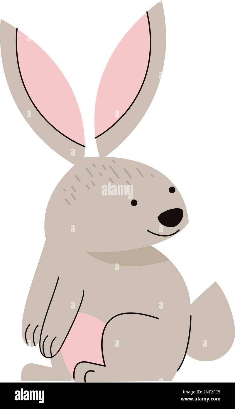 cute beige rabbit standing Stock Vector Image & Art - Alamy