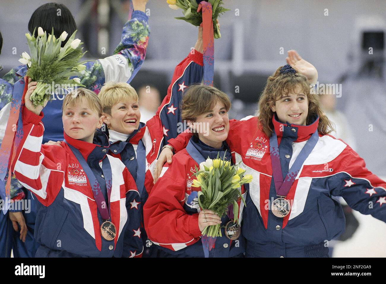 American short track speed skating bronze medallists Nicole Ziegelmeyer ...