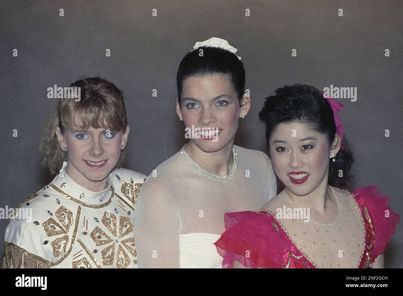 The U.S. Olympic Skating Team, women’s singles, pose at the 1992 U.S ...