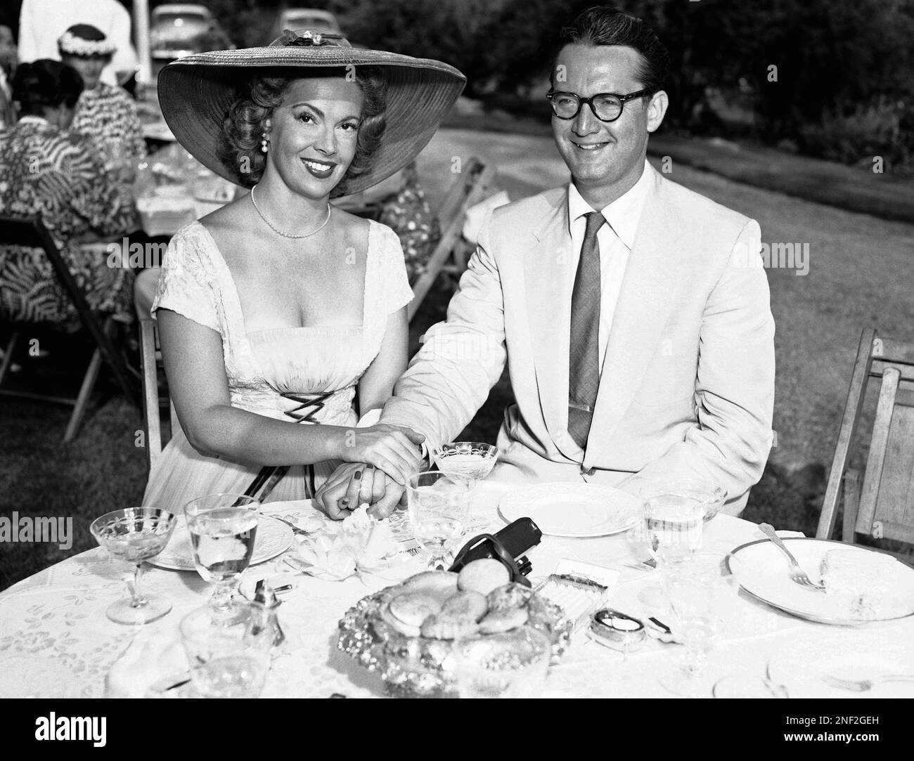 Comedian and writer Steve Allen and his new wife Jayne Meadows are ...