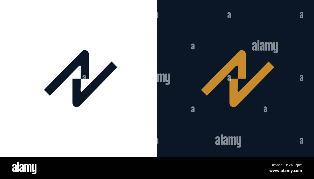 modern and unique letter N initials logo design Stock Vector Image ...