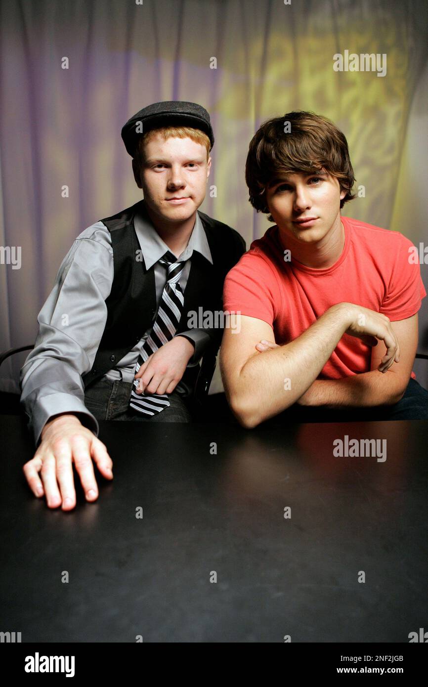 Actors Adam Hicks, left, and Hutch Dano pose for a portrait Monday ...