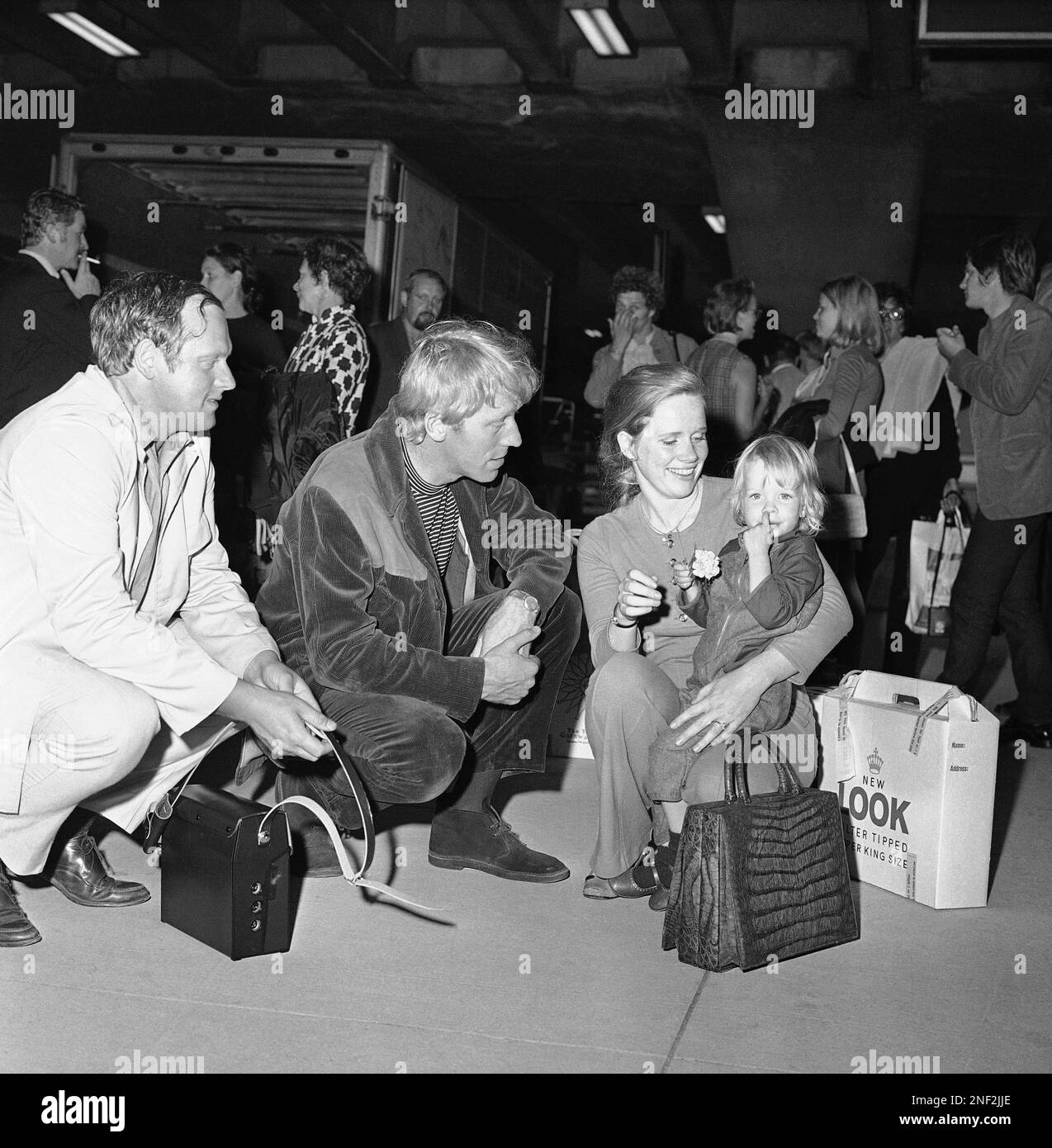 Members of a Swedish movie crew are shown, Sept. 4, 1969, Chicago, Ill ...