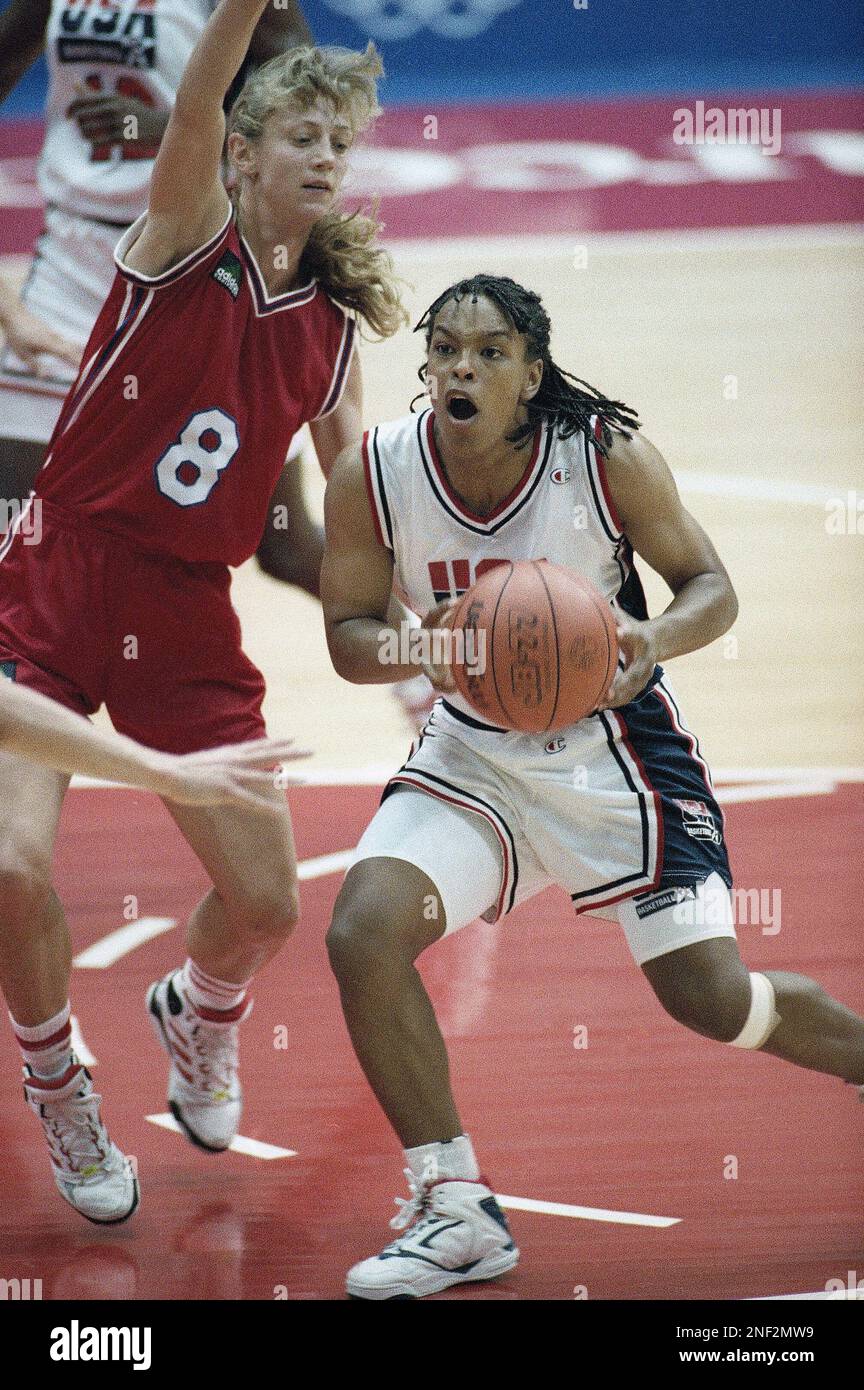 USA women's basketball player Teresa Weatherspoon, right,of Pineland ...